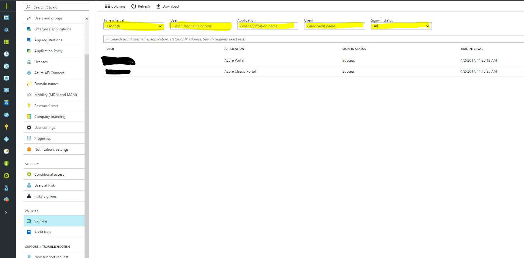 Microsoft Azure sign-in: See who has been using Microsoft Teams, etc ...